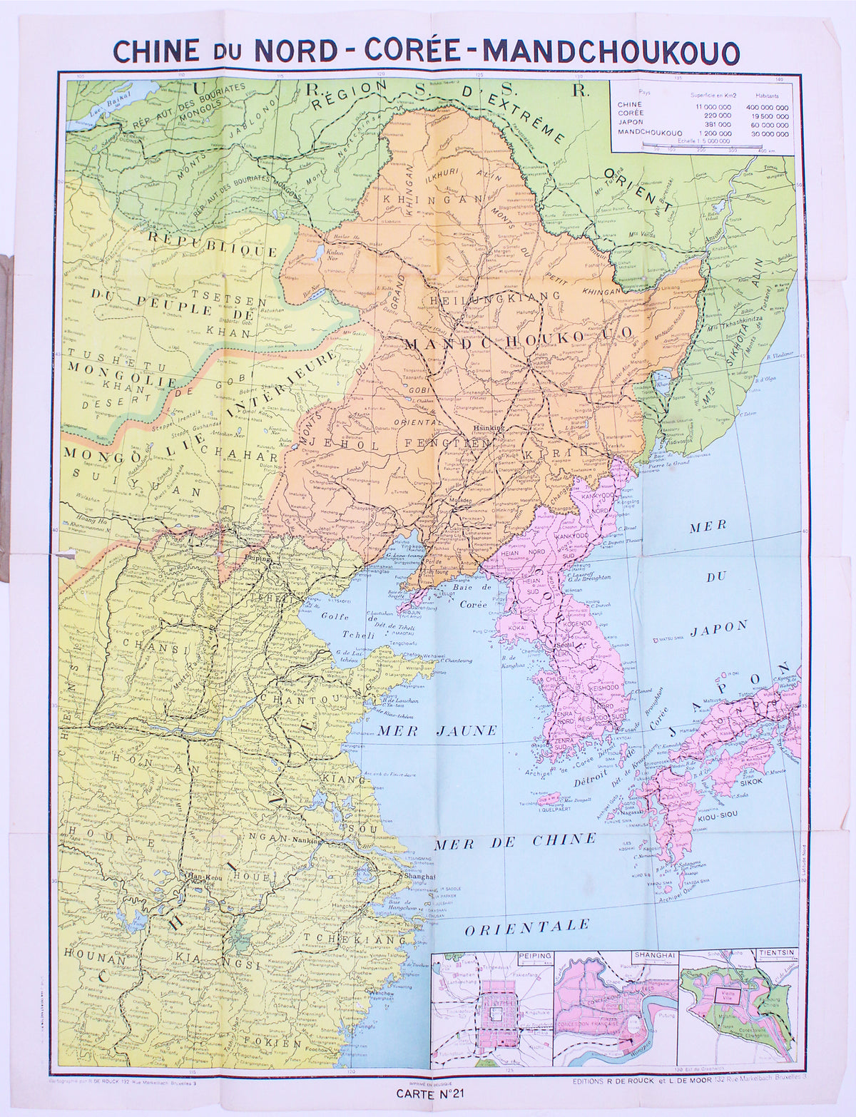 Map of Northern China with Manchukuo — Bryars & Bryars