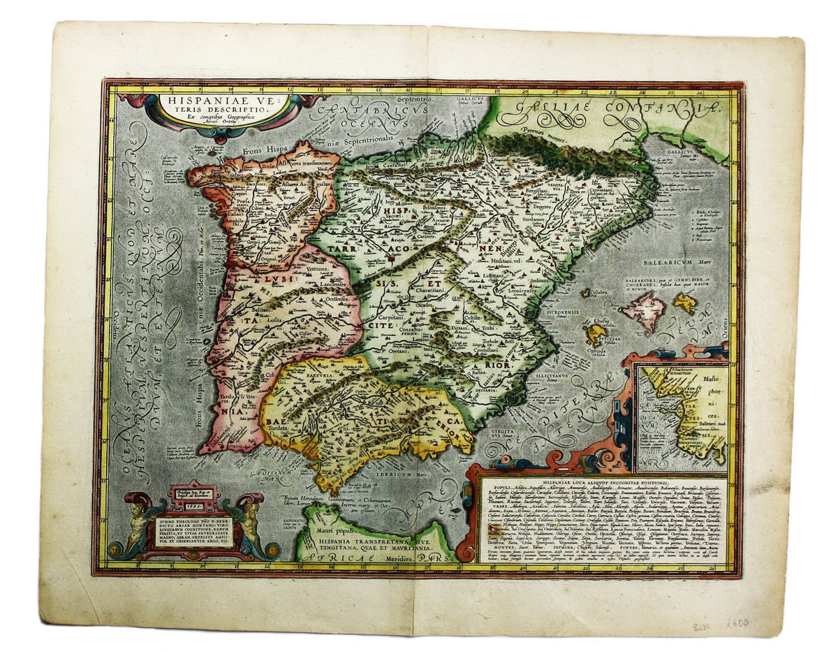 Ortelius' Map of Ancient Spain — Bryars & Bryars