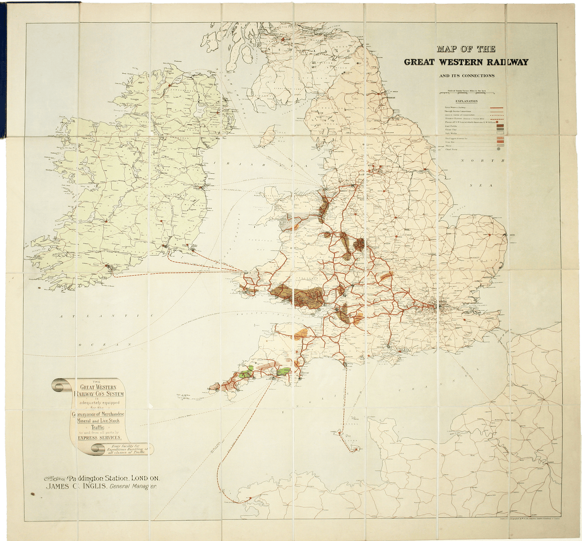 Edwardian Map of the Great Western Railway — Bryars & Bryars