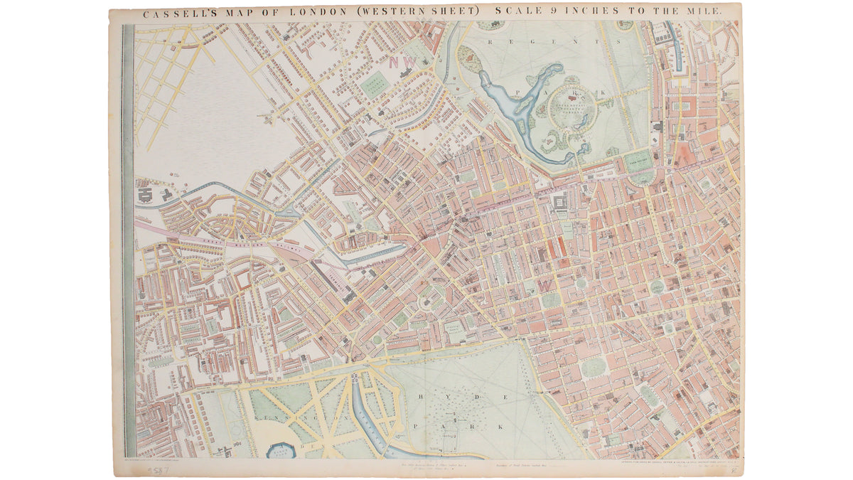 Western Sheet of Cassell’s Map of London — Bryars & Bryars